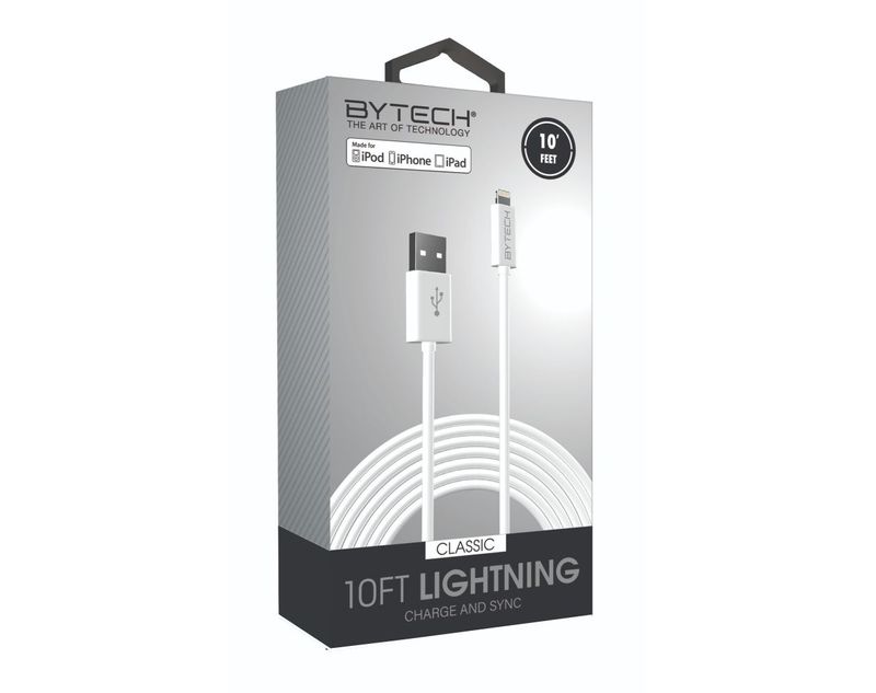 Cable Ligtning Bytech 10 Pies Color blanco - Diunsa | Tienda departamental